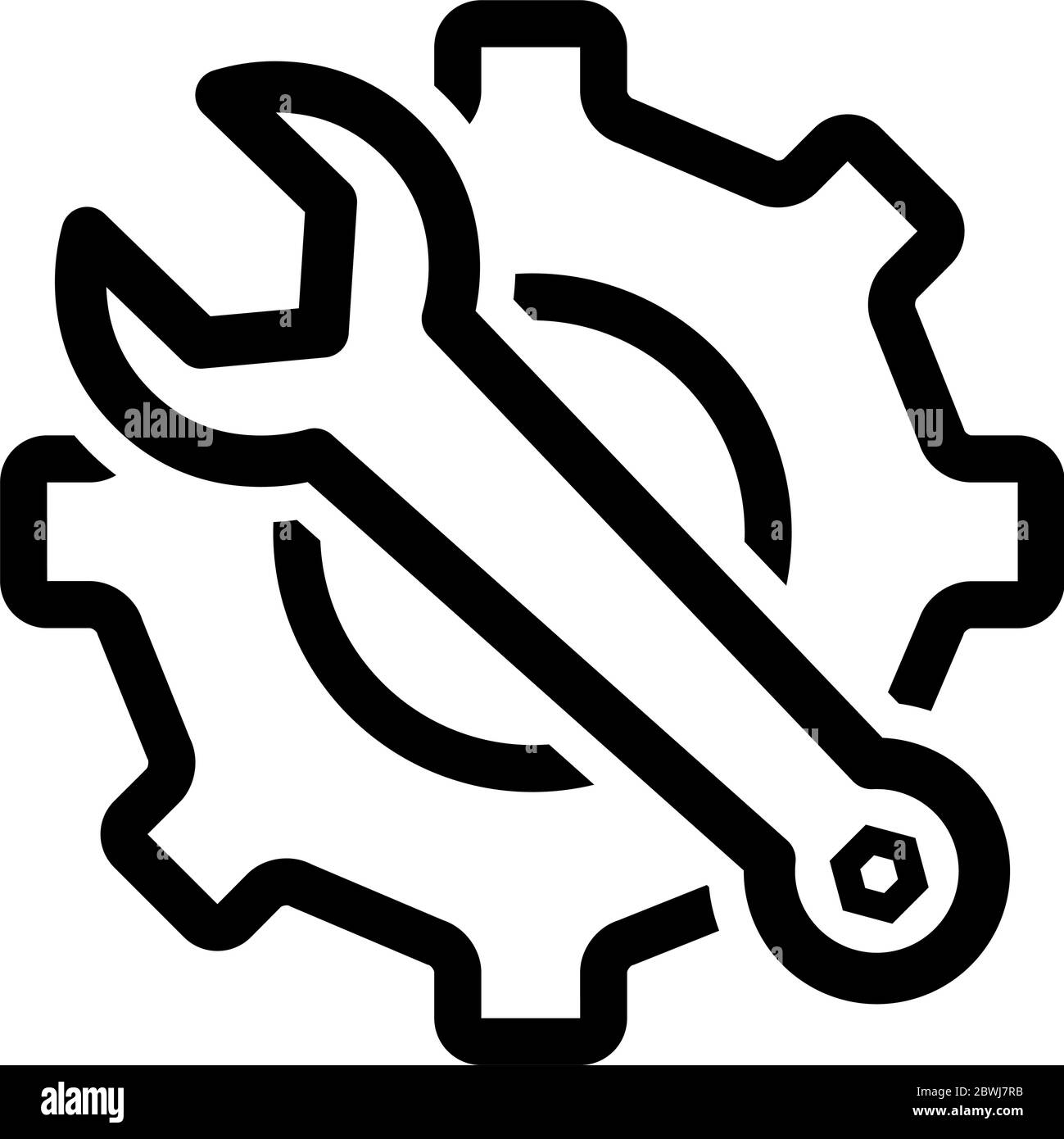 Service Tools Line Icon In Flat Style For App, UI, Websites. Gear Wheel ...