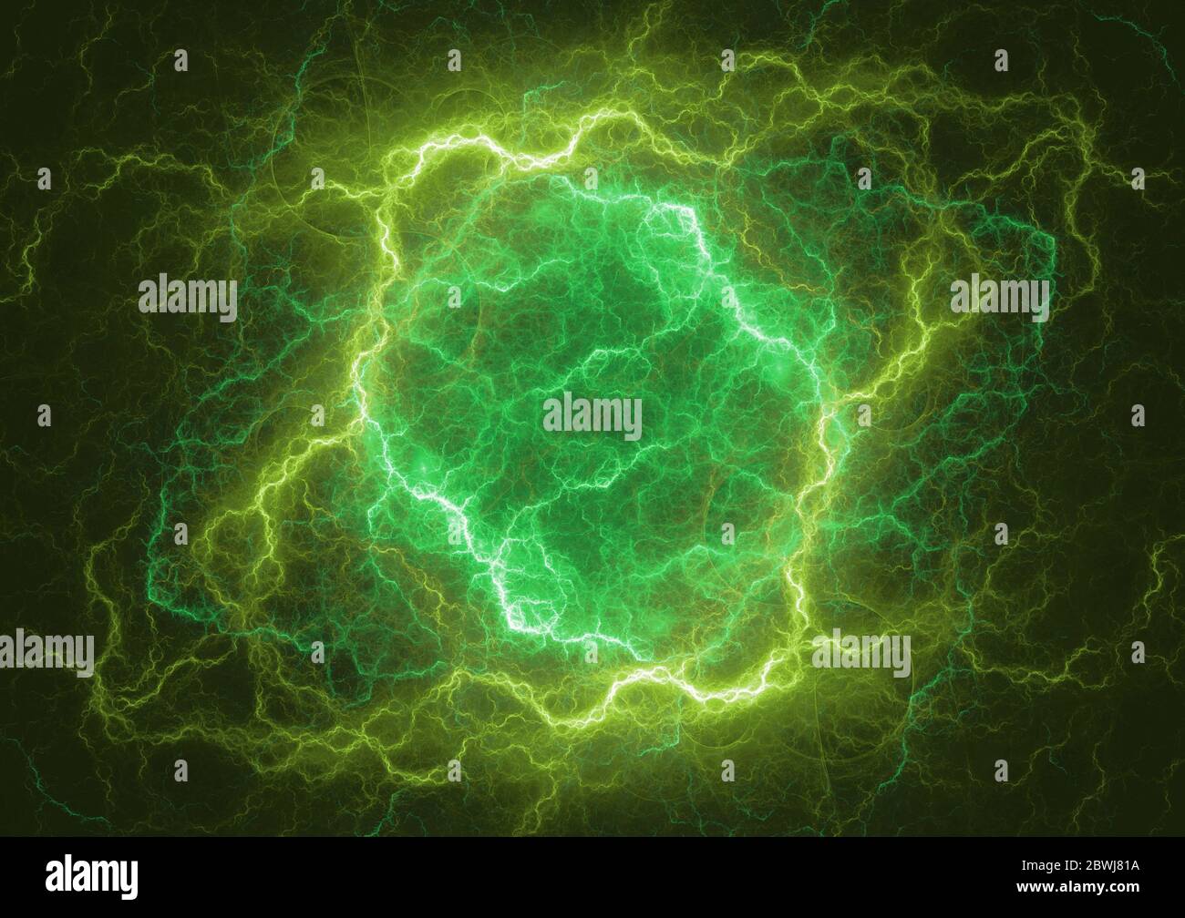 Green power, electrical plasma cloud Stock Photo - Alamy