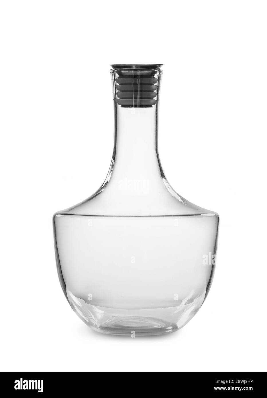 Empty decanter on white background Stock Photo - Alamy