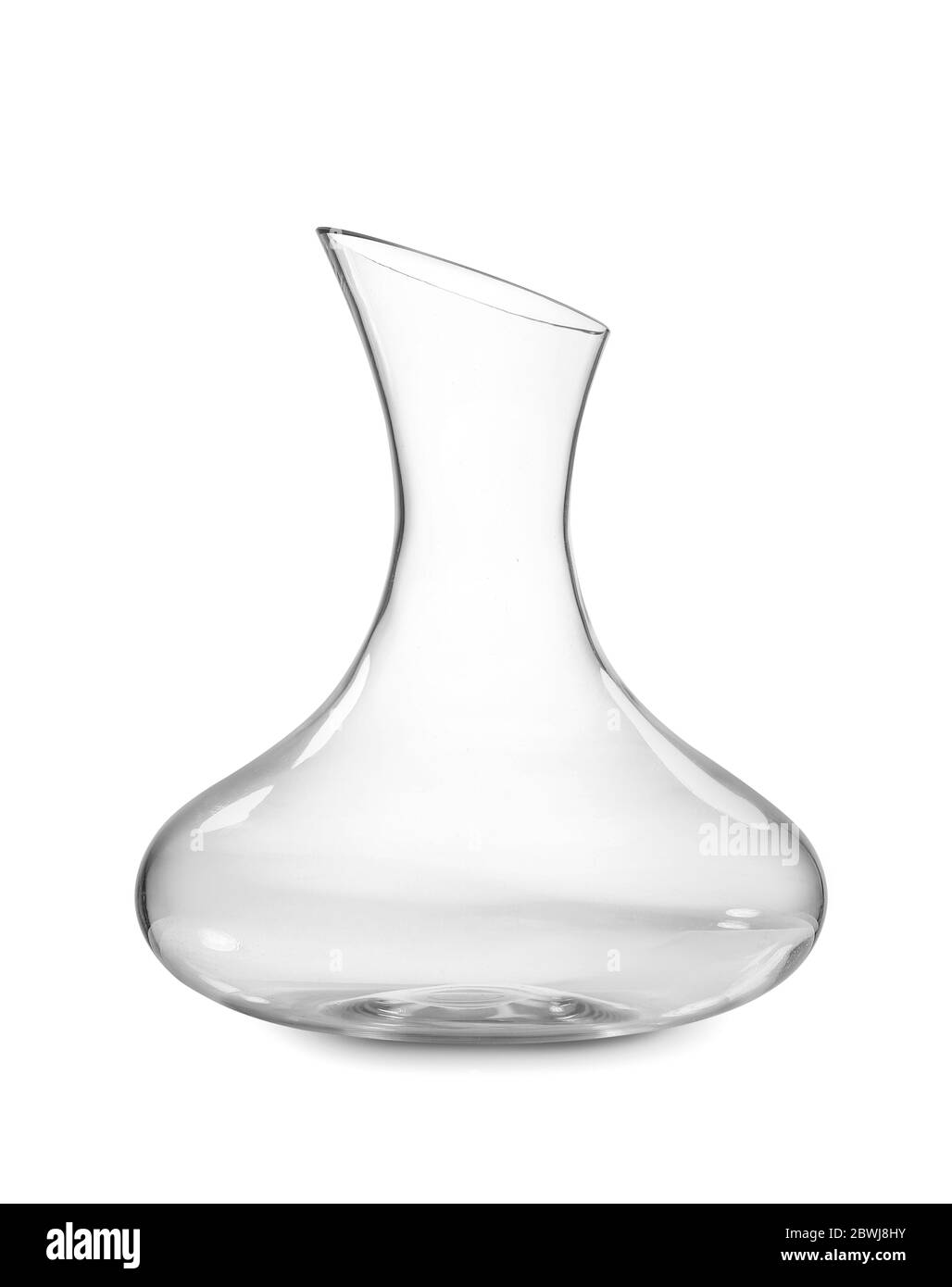 Empty decanter on white background Stock Photo - Alamy
