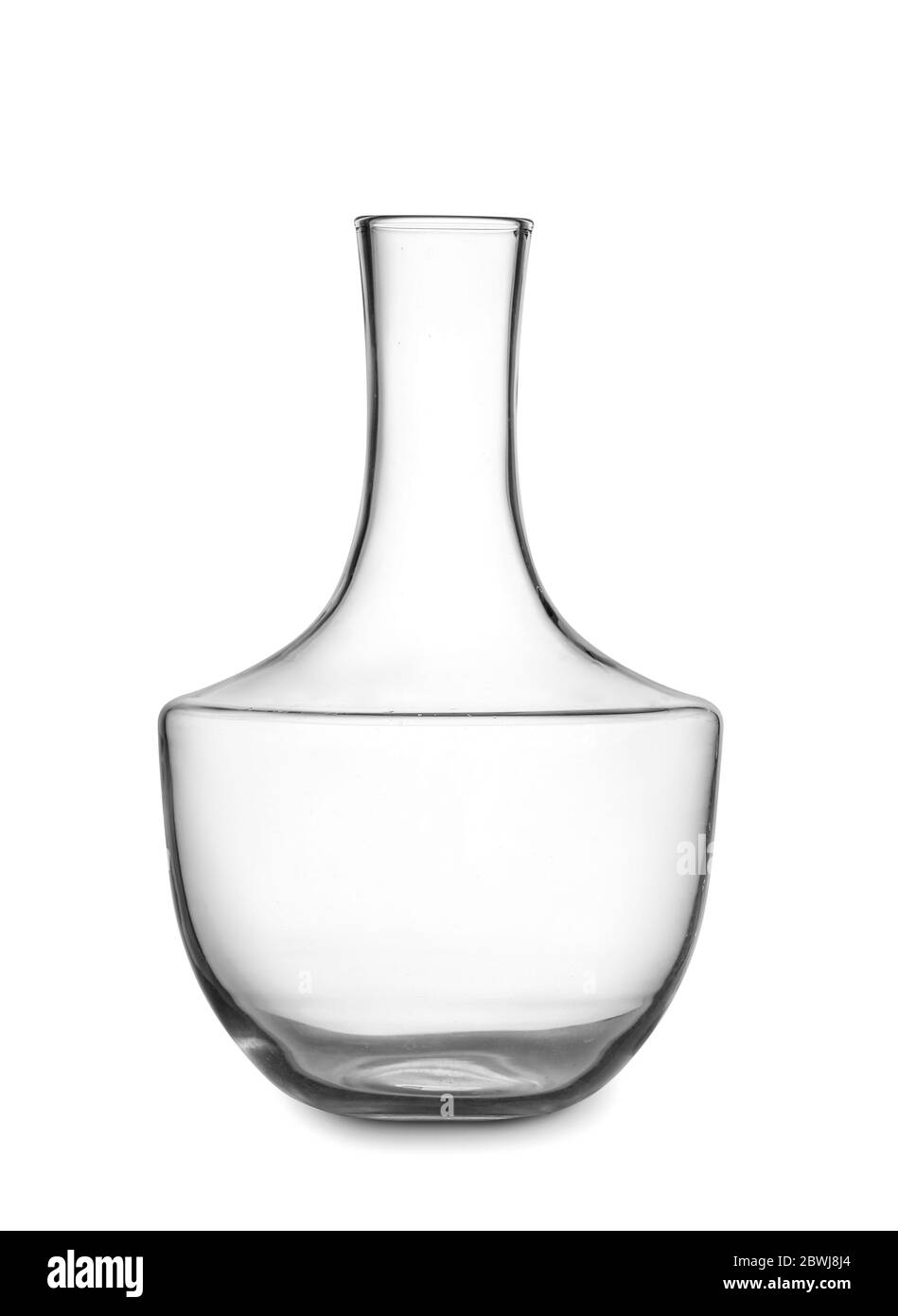 Empty decanter on white background Stock Photo - Alamy