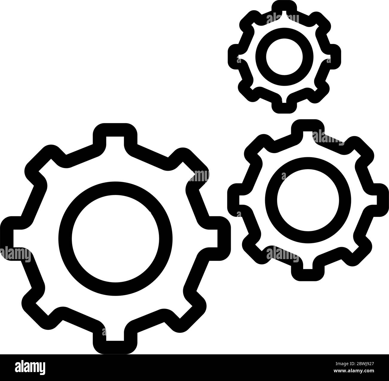 Gear Line Icon In Flat Style Vector For App, UI, Websites. Black Icon ...