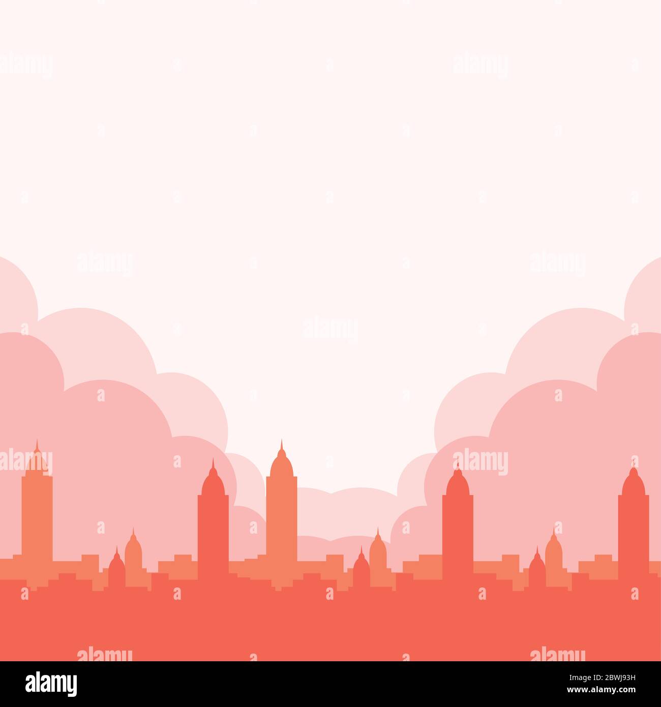 Red city buildings silhouette vector design Stock Vector Image & Art ...