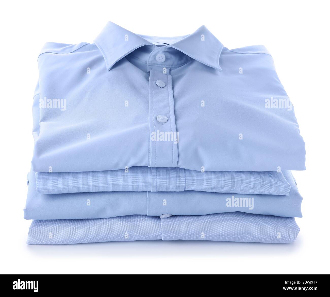 Stack of clean clothes on white background Stock Photo - Alamy