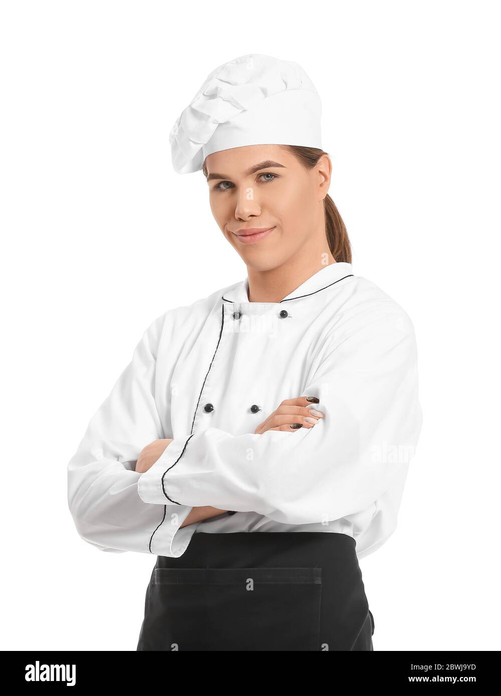 Transgender chef on white background Stock Photo - Alamy