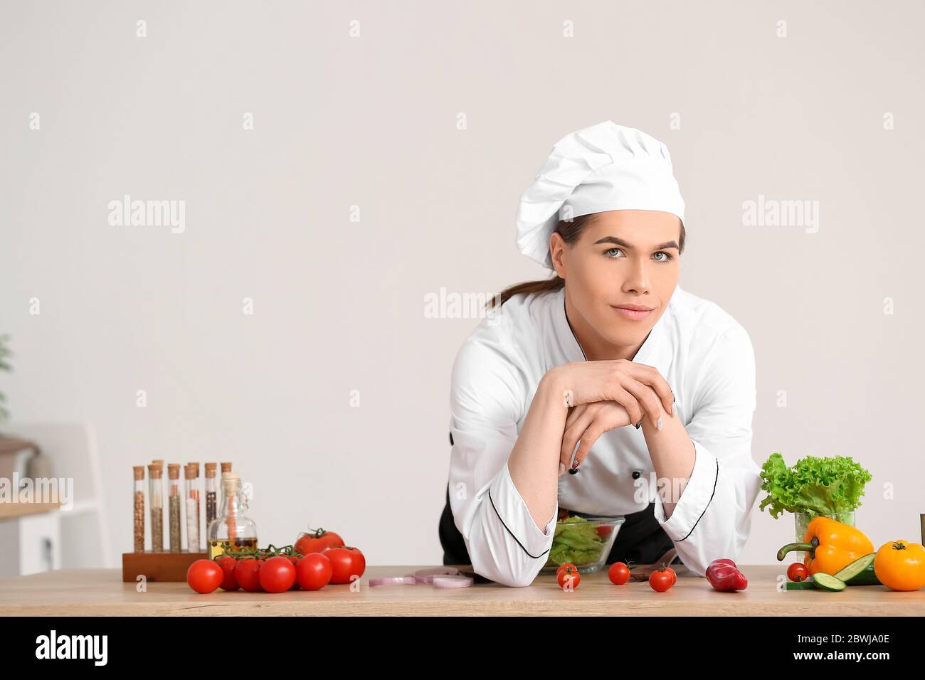 Portrait of transgender chef in kitchen Stock Photo - Alamy