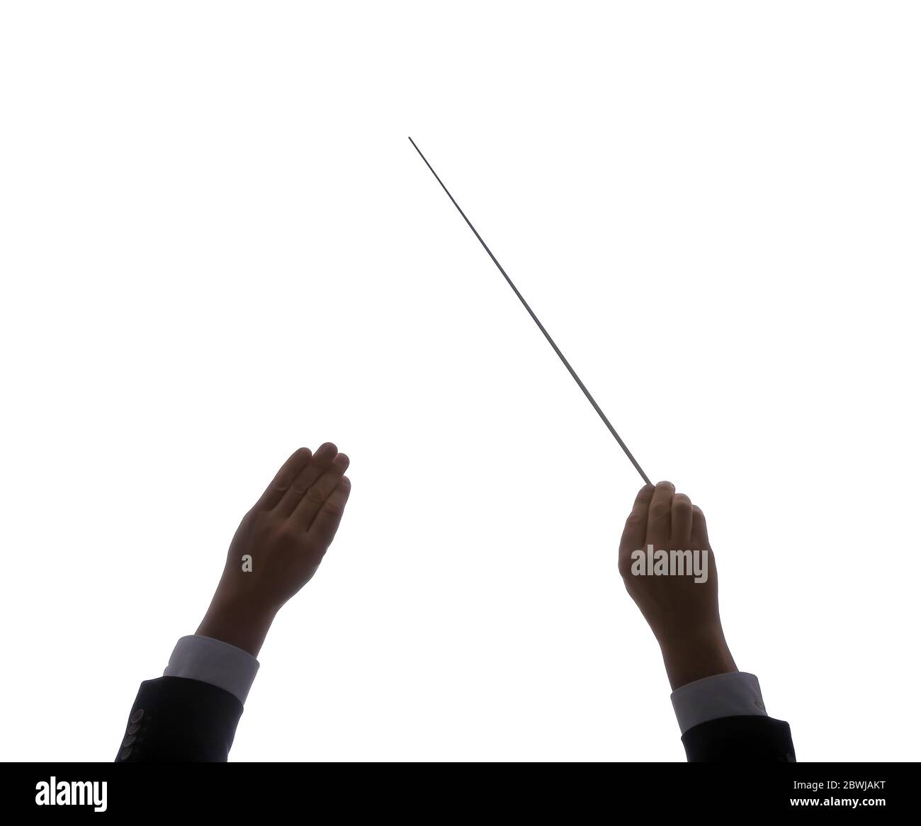 Silhouette of male conductor on white background Stock Photo - Alamy