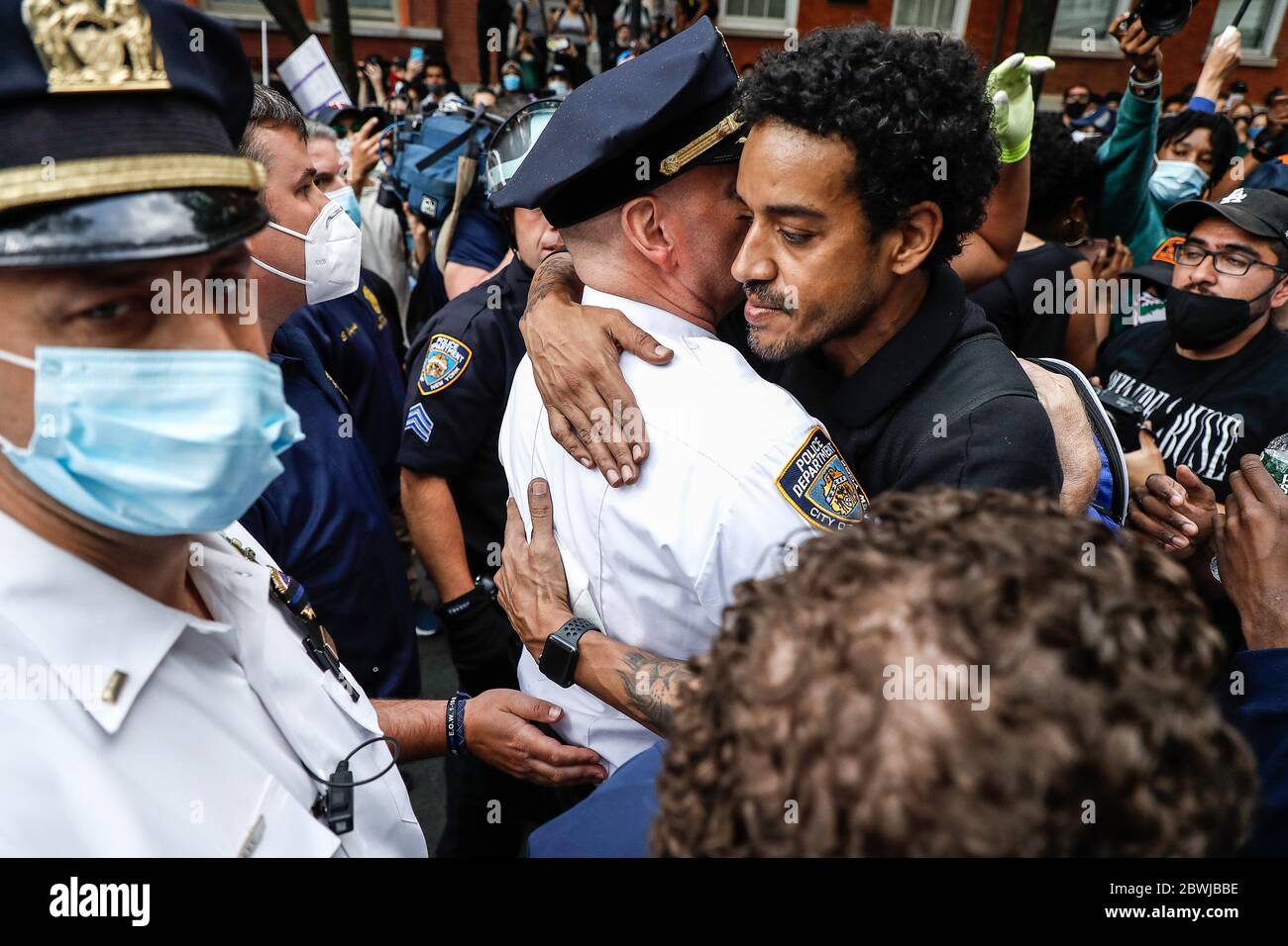 New York, United States. 01st June, 2020. Protesters and Chief of the ...