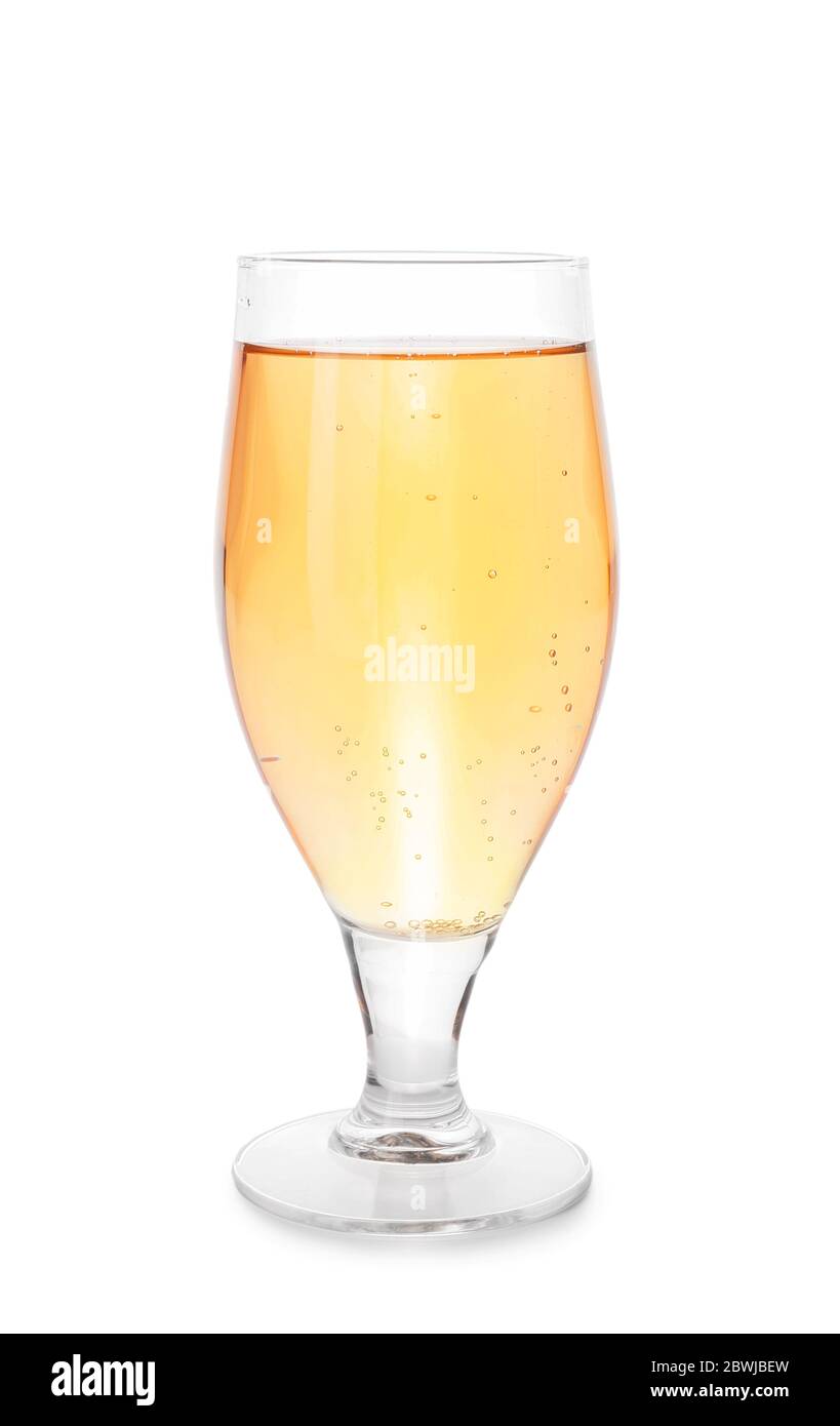 Glass of apple cider on white background Stock Photo - Alamy