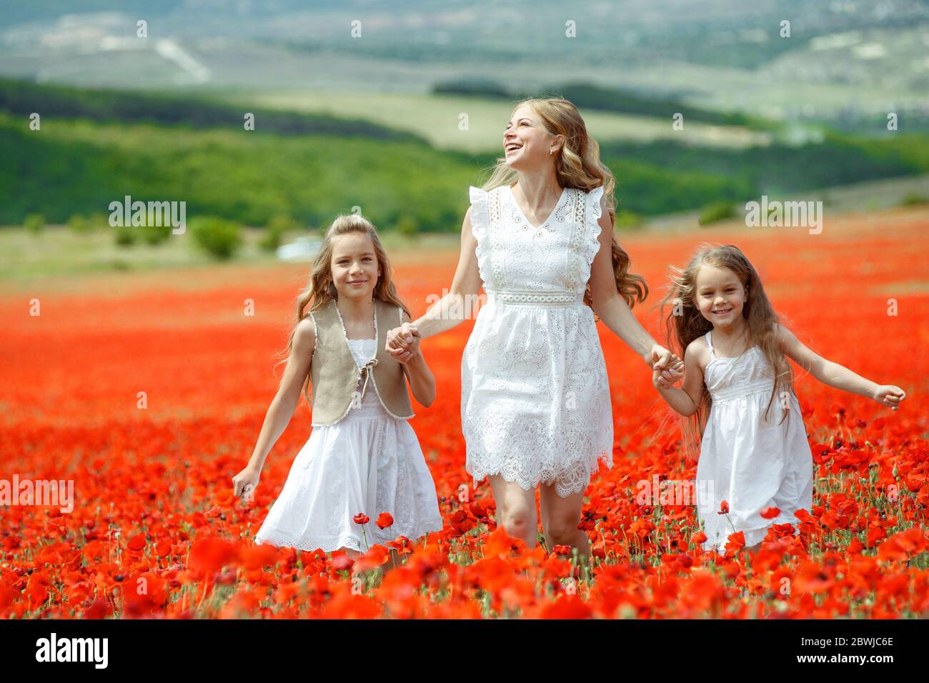 Happy family on the nature Stock Photo - Alamy