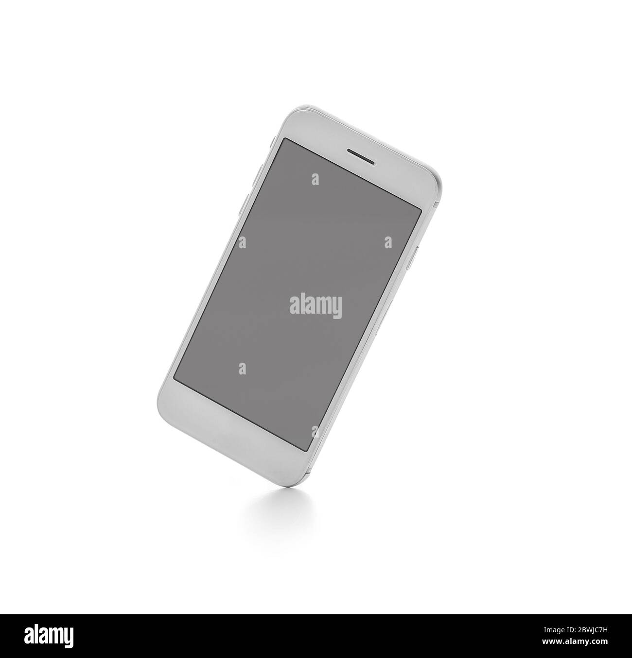 Modern mobile phone on white background Stock Photo - Alamy