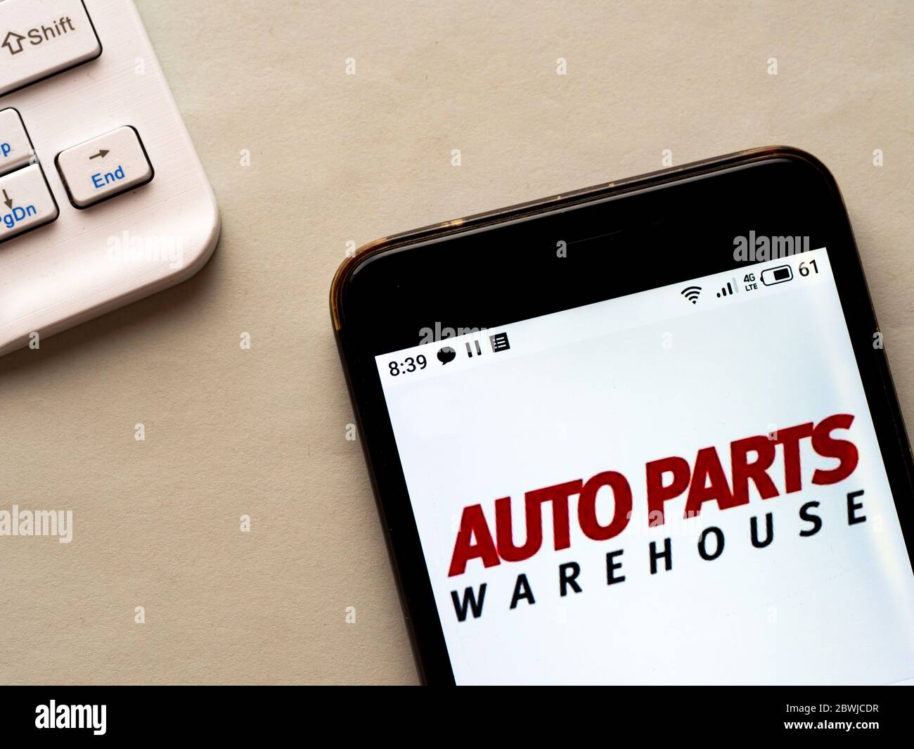 In this photo illustration e-commerce Autoparts Warehouse logo is seen ...
