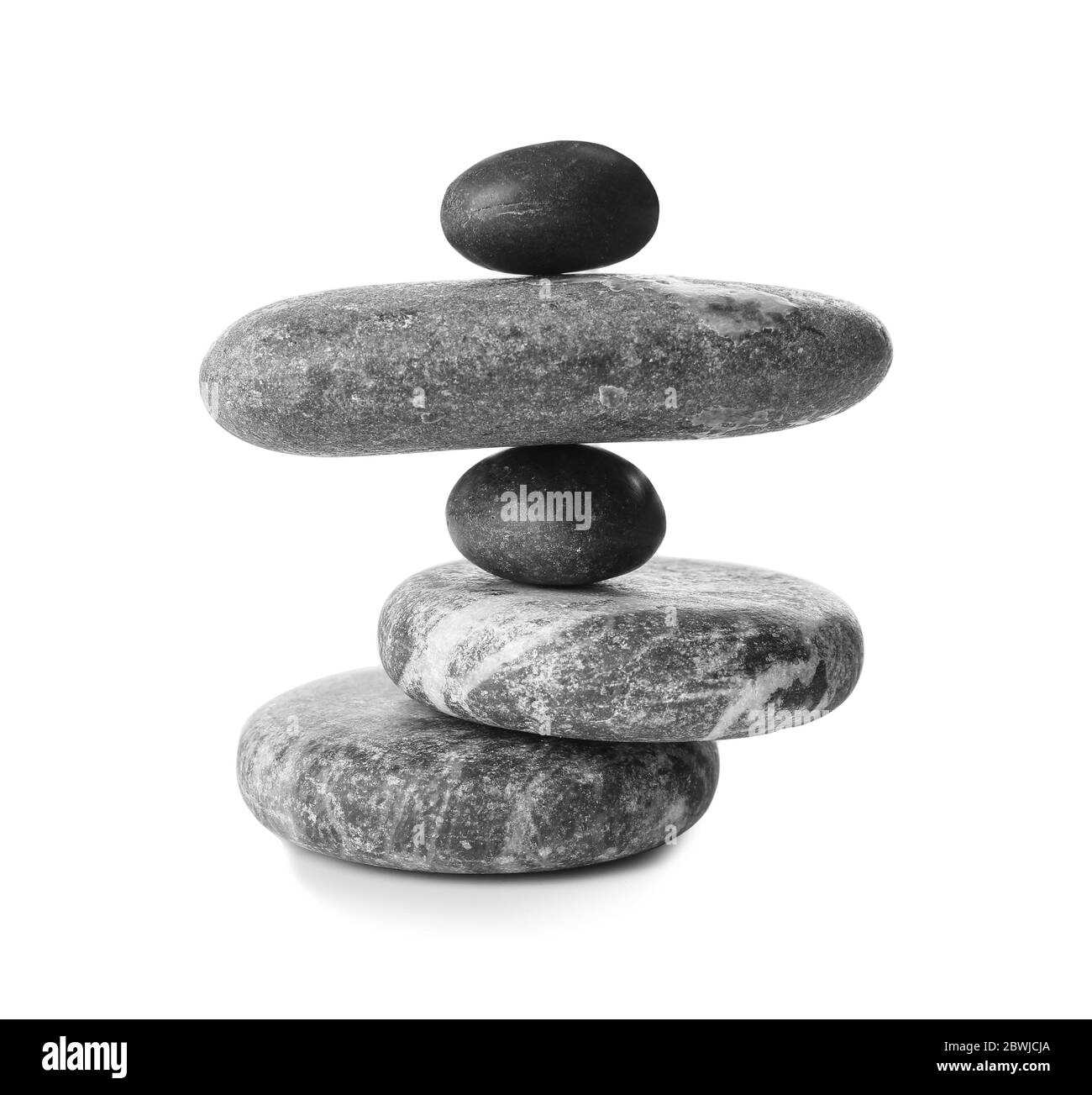 Stack of zen stones on white background Stock Photo - Alamy