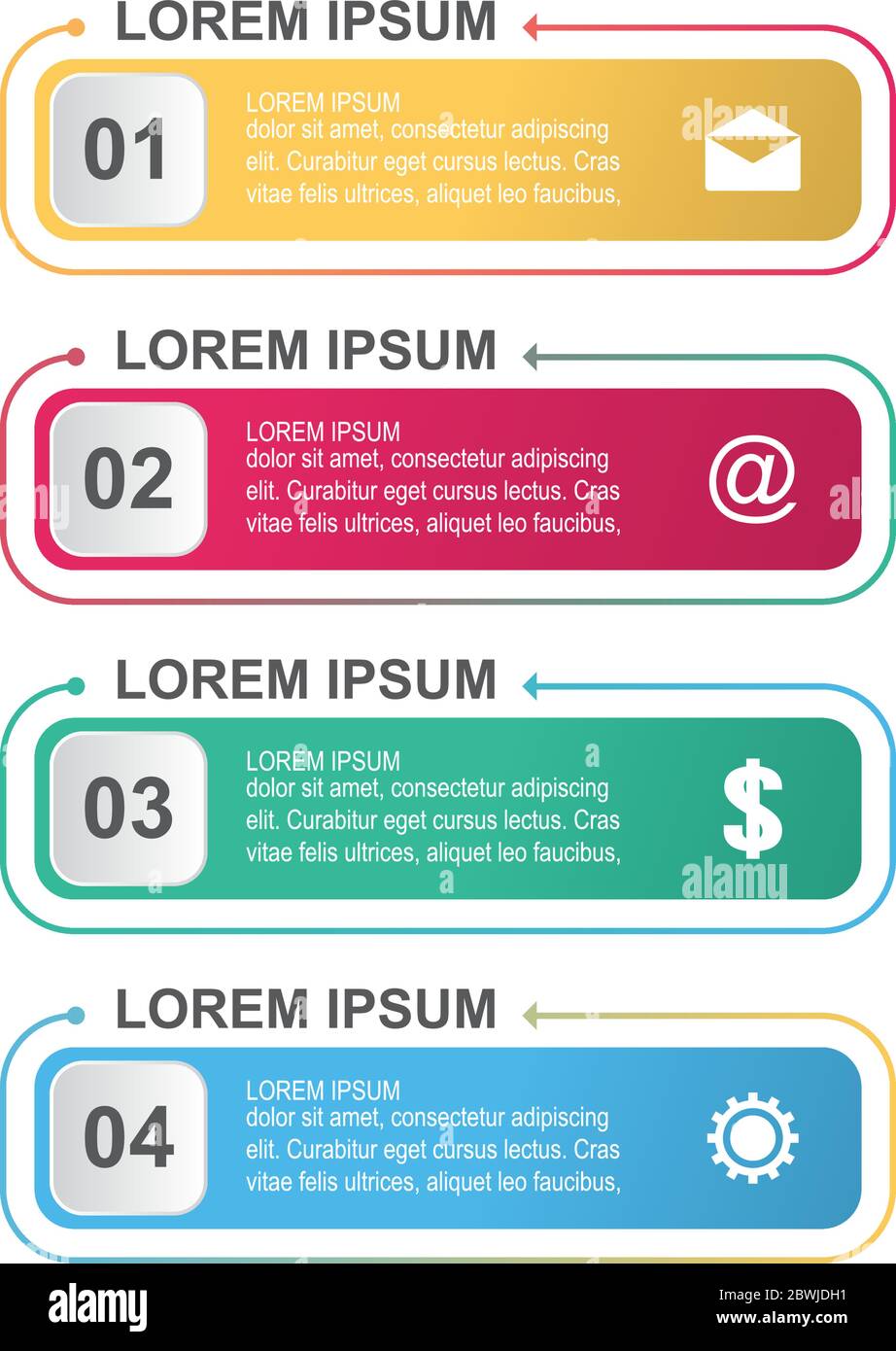 Infographic steps workflow Cut Out Stock Images & Pictures - Alamy
