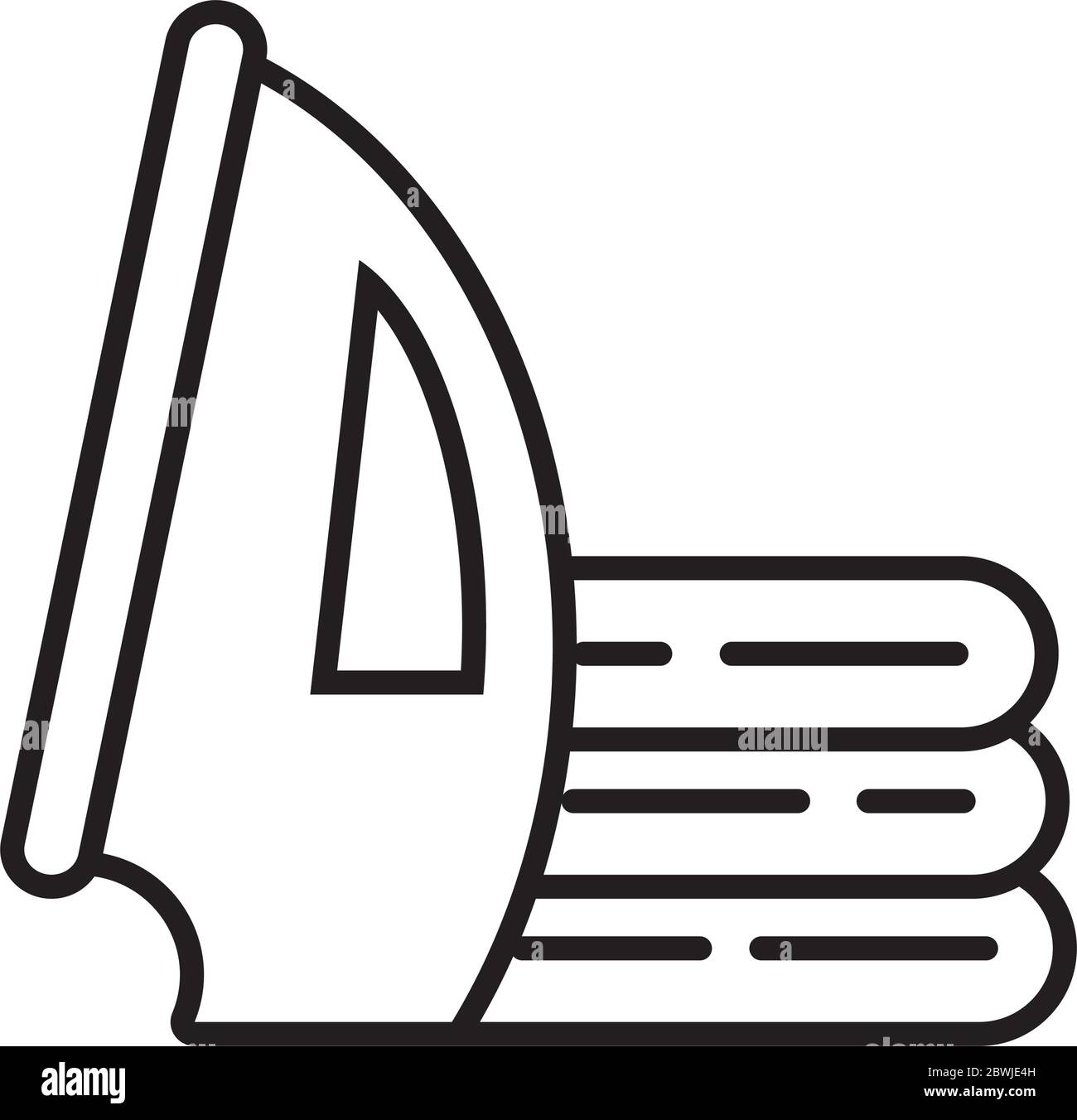 iron with clothes folded line style icon Stock Vector Image & Art - Alamy