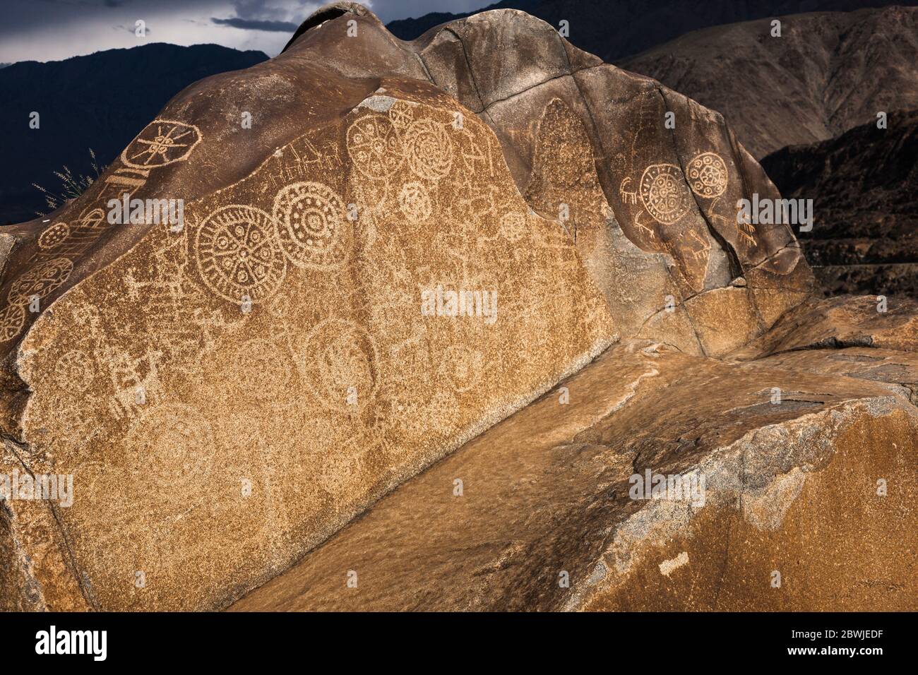 Ancient rock engravings, Indus valley, Chilas, Gilgit-Baltistan ...
