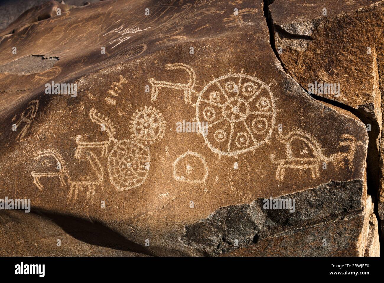 Ancient rock engravings, Indus valley, Chilas, Gilgit-Baltistan ...