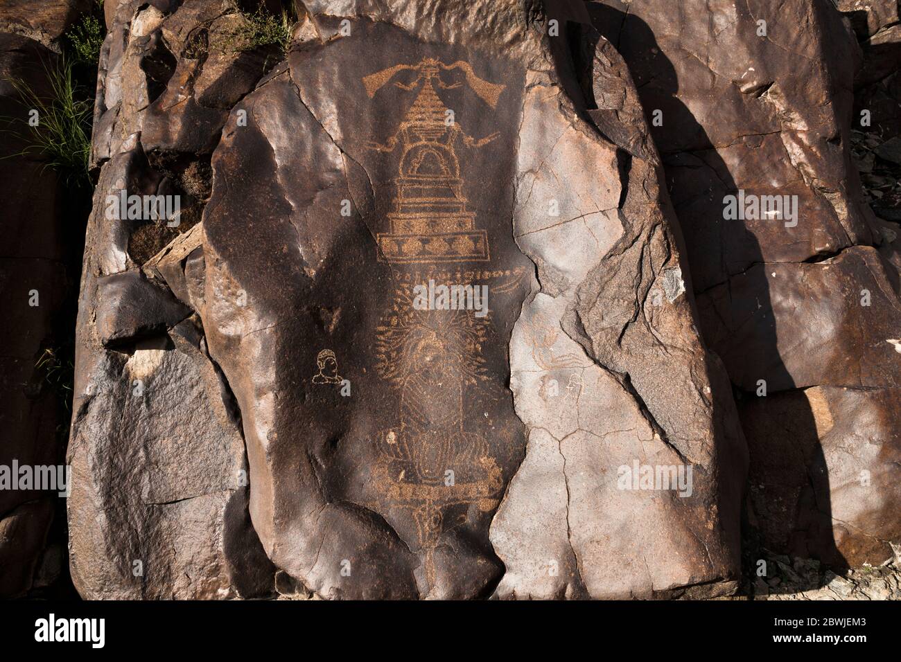 Ancient rock engravings, Indus valley, Chilas, Gilgit-Baltistan ...