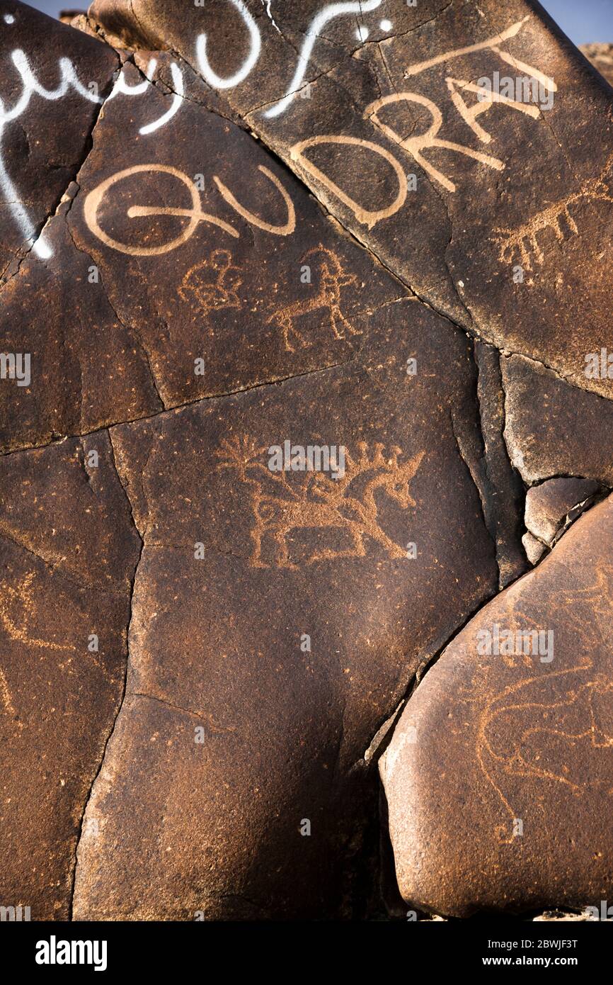 Ancient rock engravings, Indus valley, Chilas, Gilgit-Baltistan ...