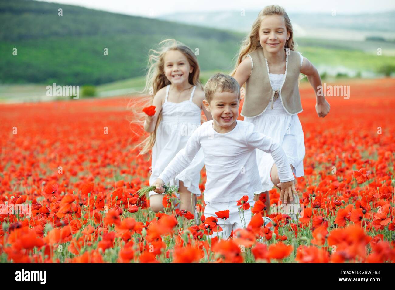 Children in nature have fun Stock Photo - Alamy