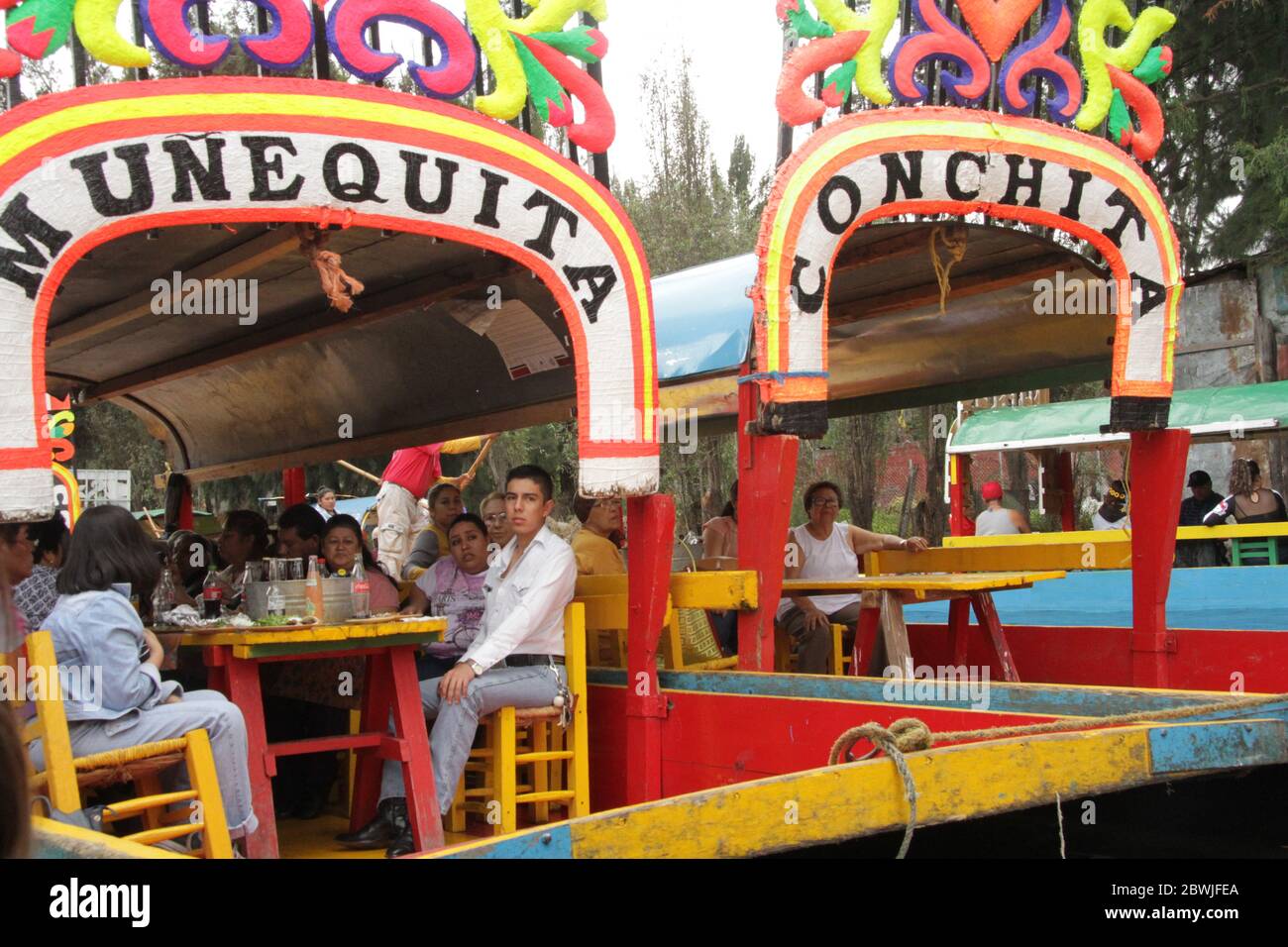 Colourful Mexican gondolas Stock Photo - Alamy