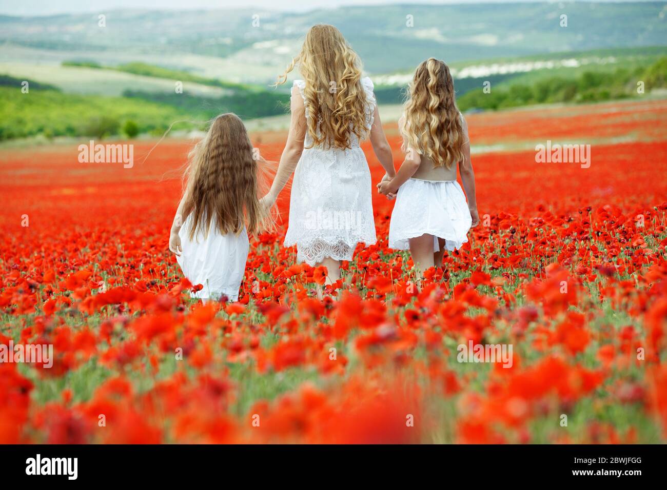 Happy family on the nature Stock Photo - Alamy