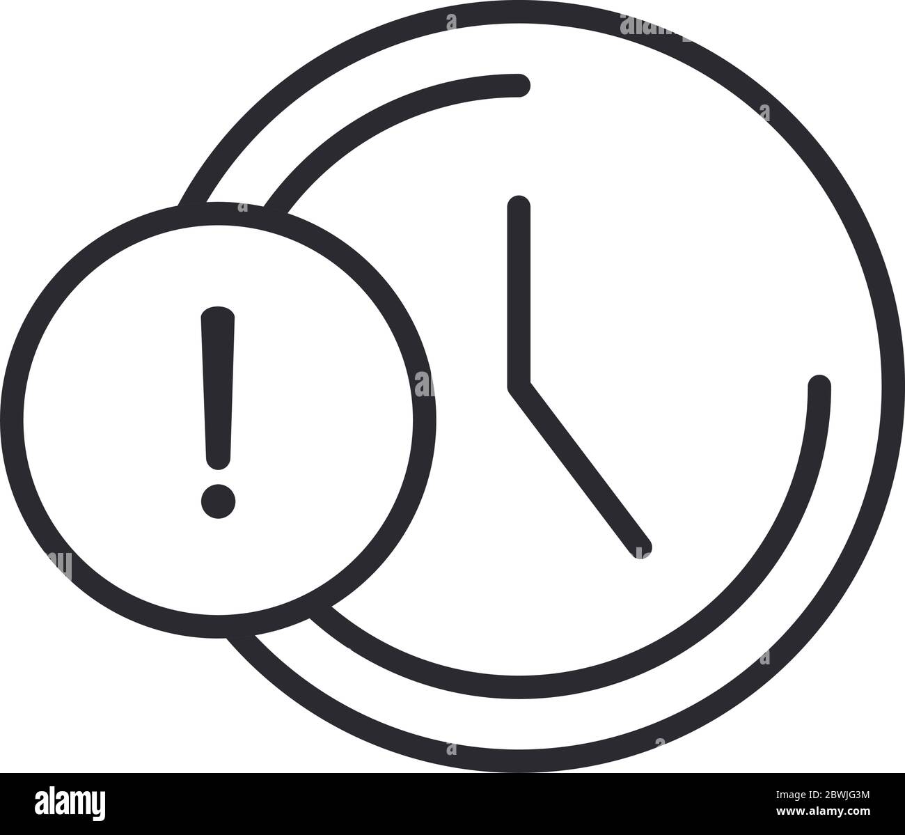 alert icon, clock time warning, attention danger exclamation mark ...