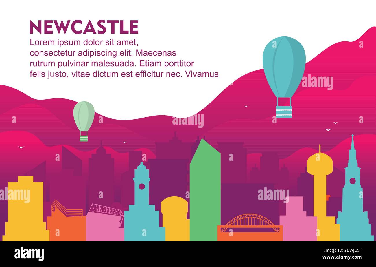 Newcastle city skyline silhouette vector Stock Vector Images - Alamy