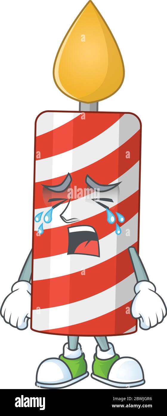 A crying candle cartoon character drawing concept Stock Vector Image ...