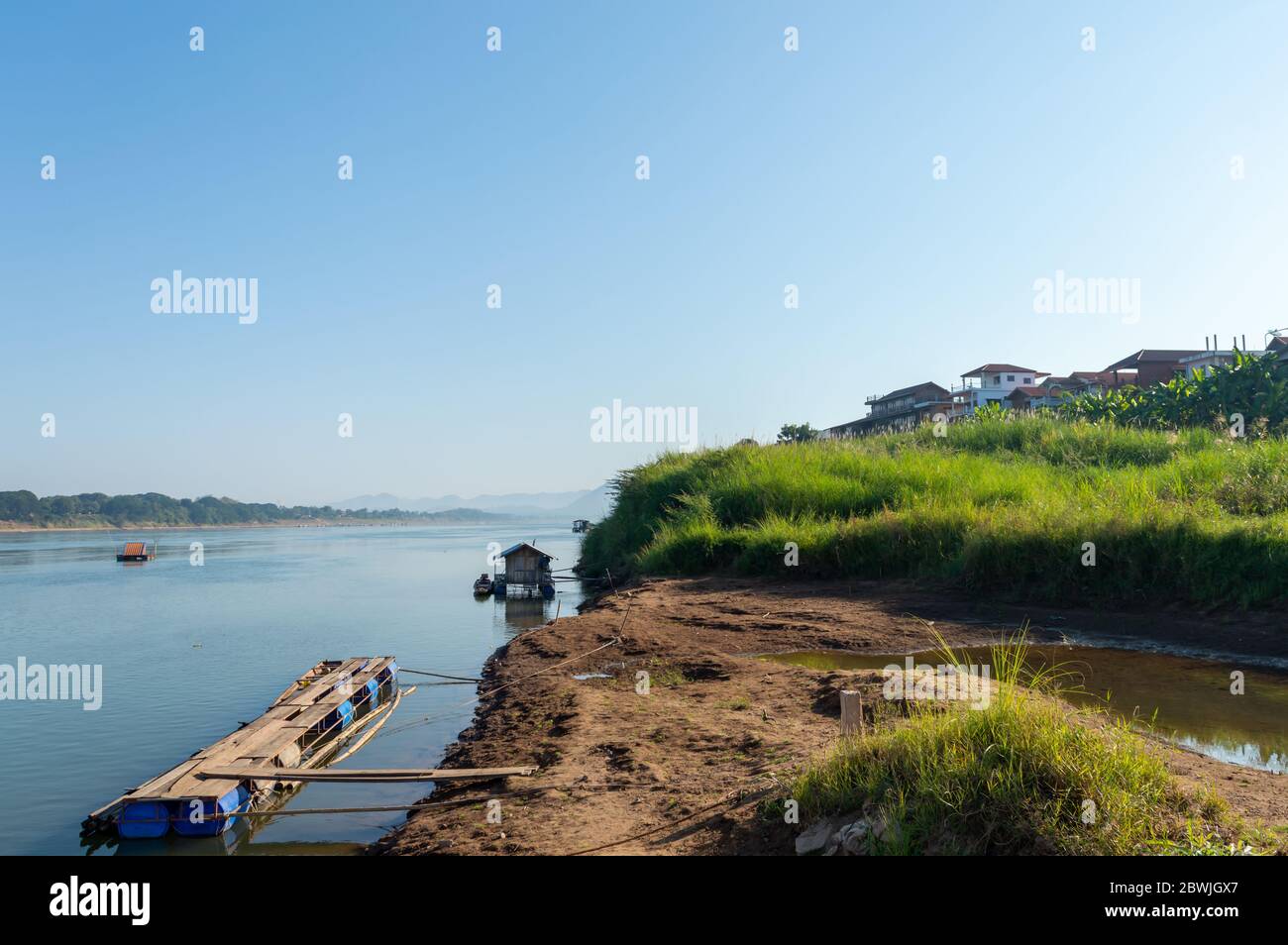 Landscape of the Mekong River beautiful landscape of the River Stock ...