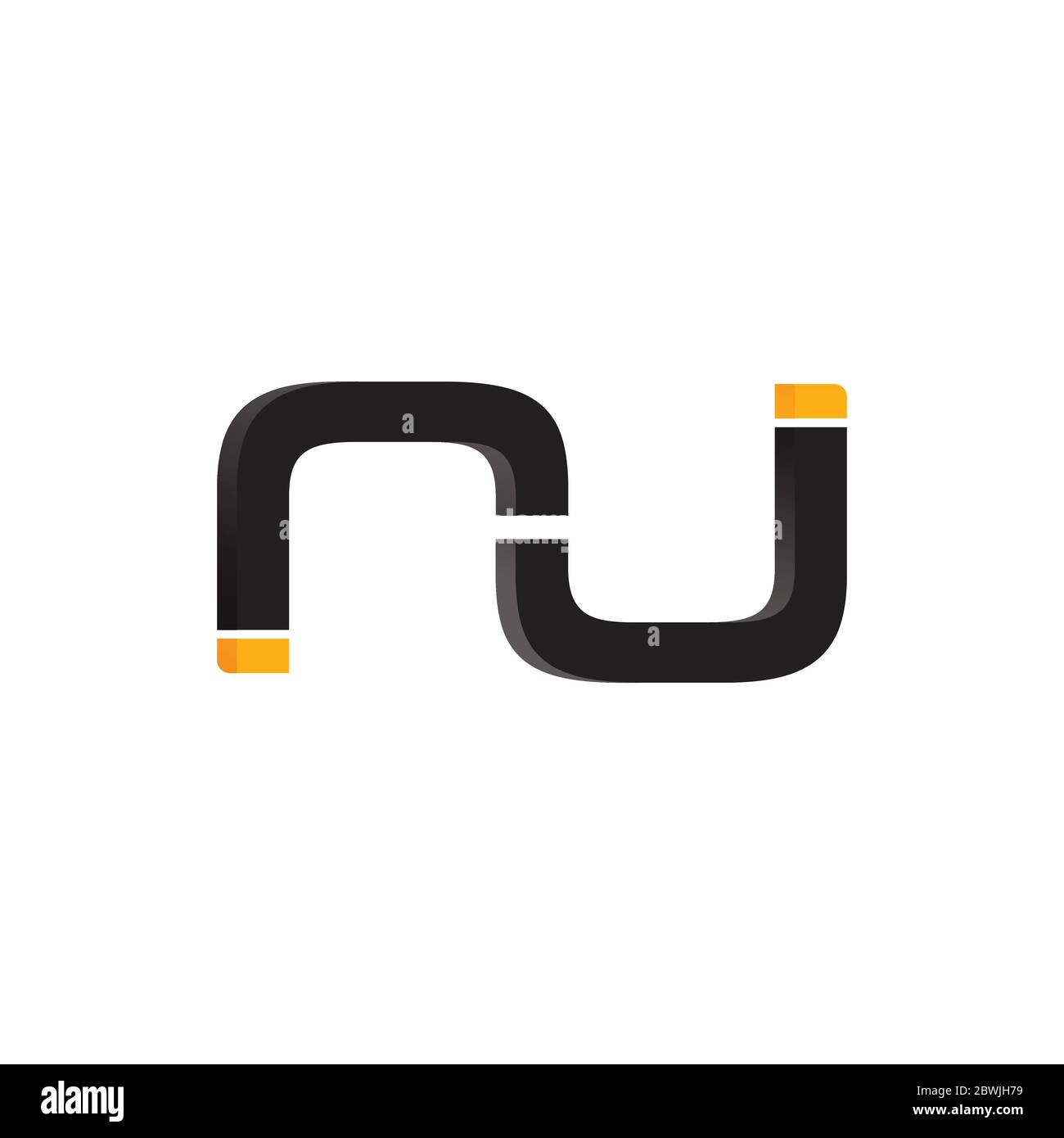 Letter N abstract typography logo vector design isolated on a white ...