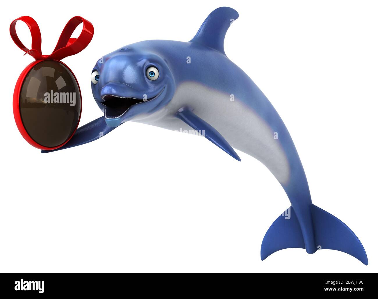 Fun dolphin - 3D Illustration Stock Photo - Alamy