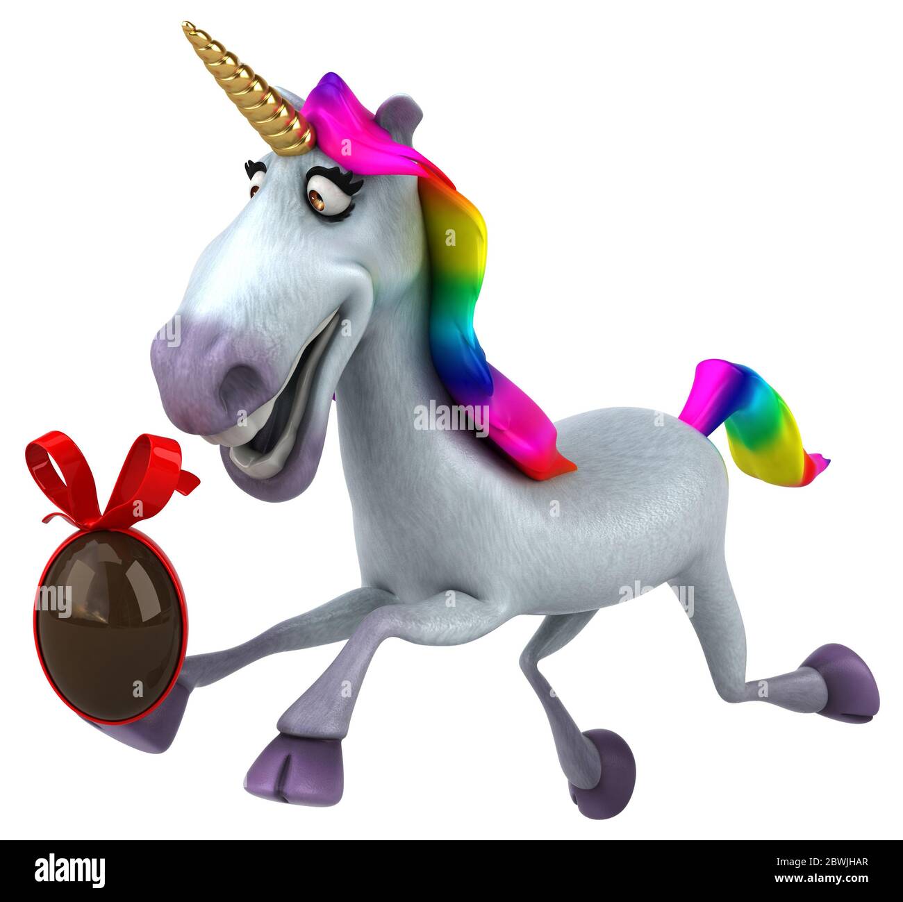 Fun unicorn - 3D Illustration Stock Photo - Alamy