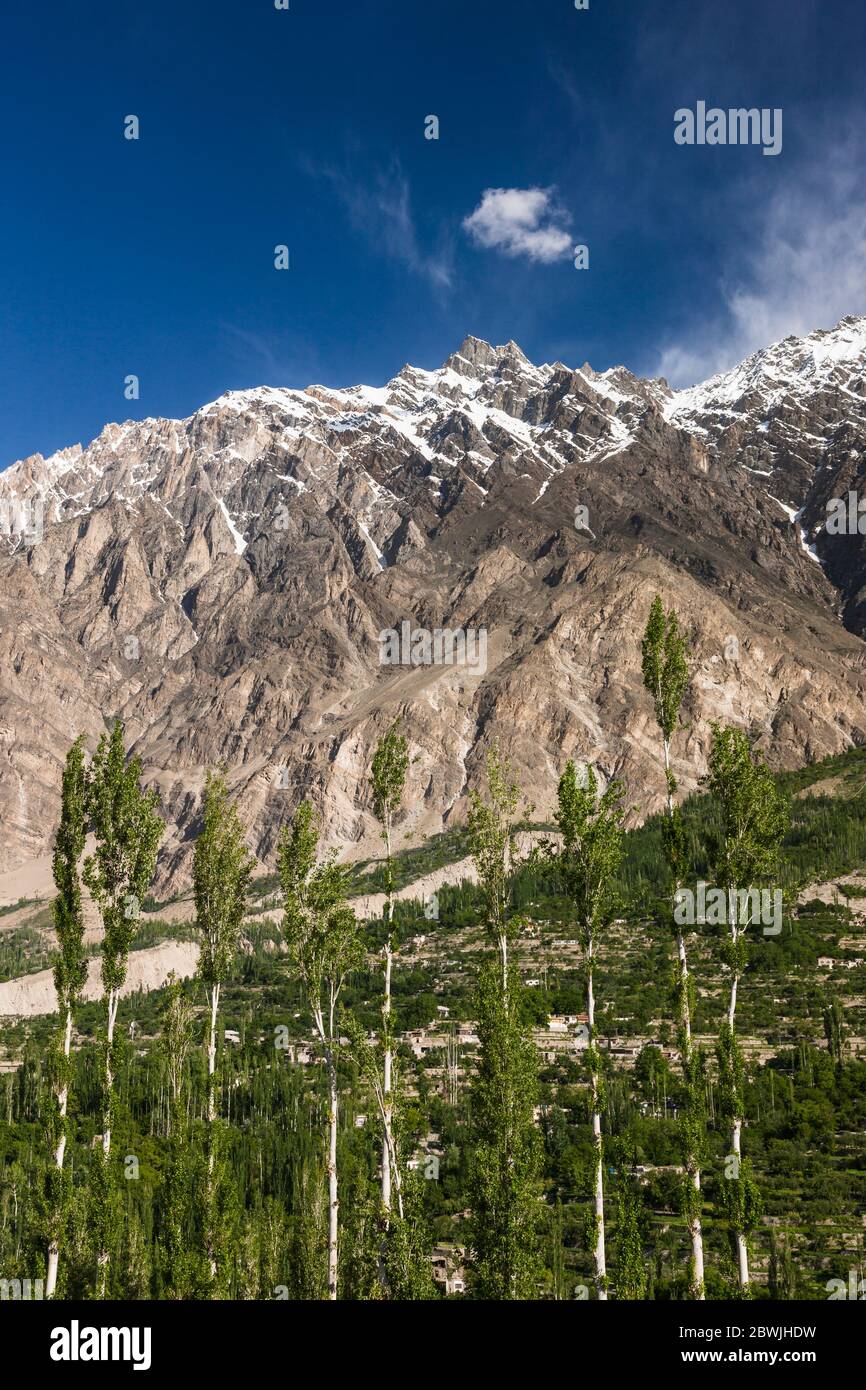 View of Hunza Valley, and Karakoram mountains, Hunza, Karimabad, Hunza ...