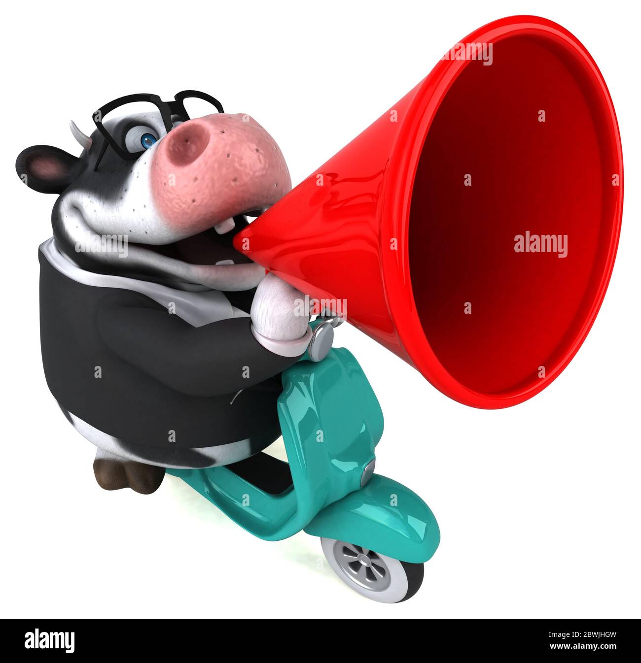 Fun cow - 3D Illustration Stock Photo - Alamy