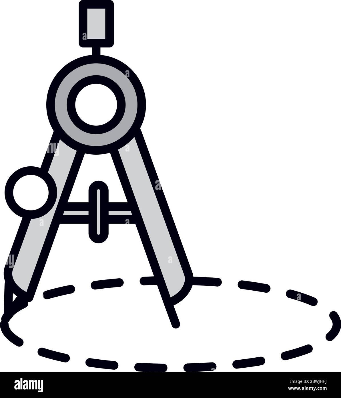 math education school science geometric compass circle line and fill ...