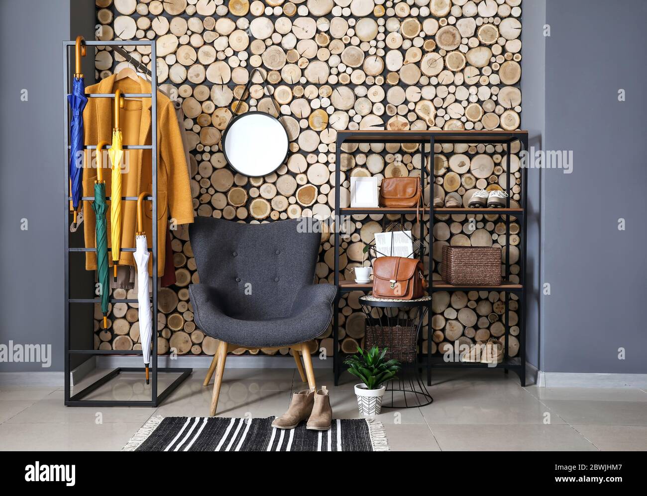 Stylish interior of modern hall Stock Photo - Alamy