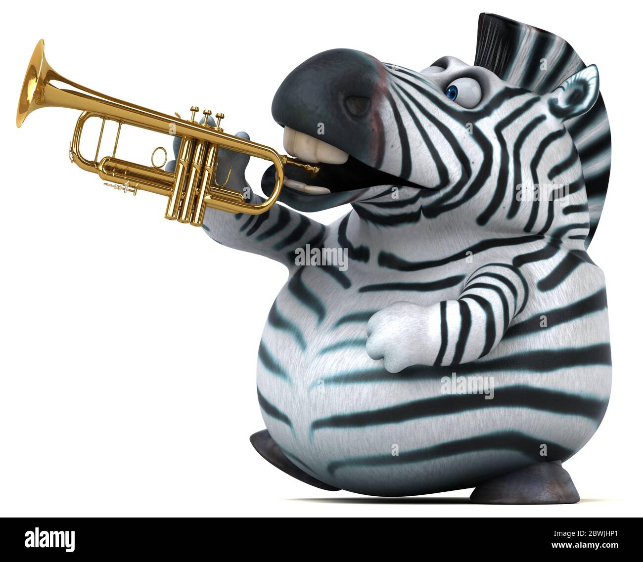 Fun zebra - 3D Illustration Stock Photo - Alamy