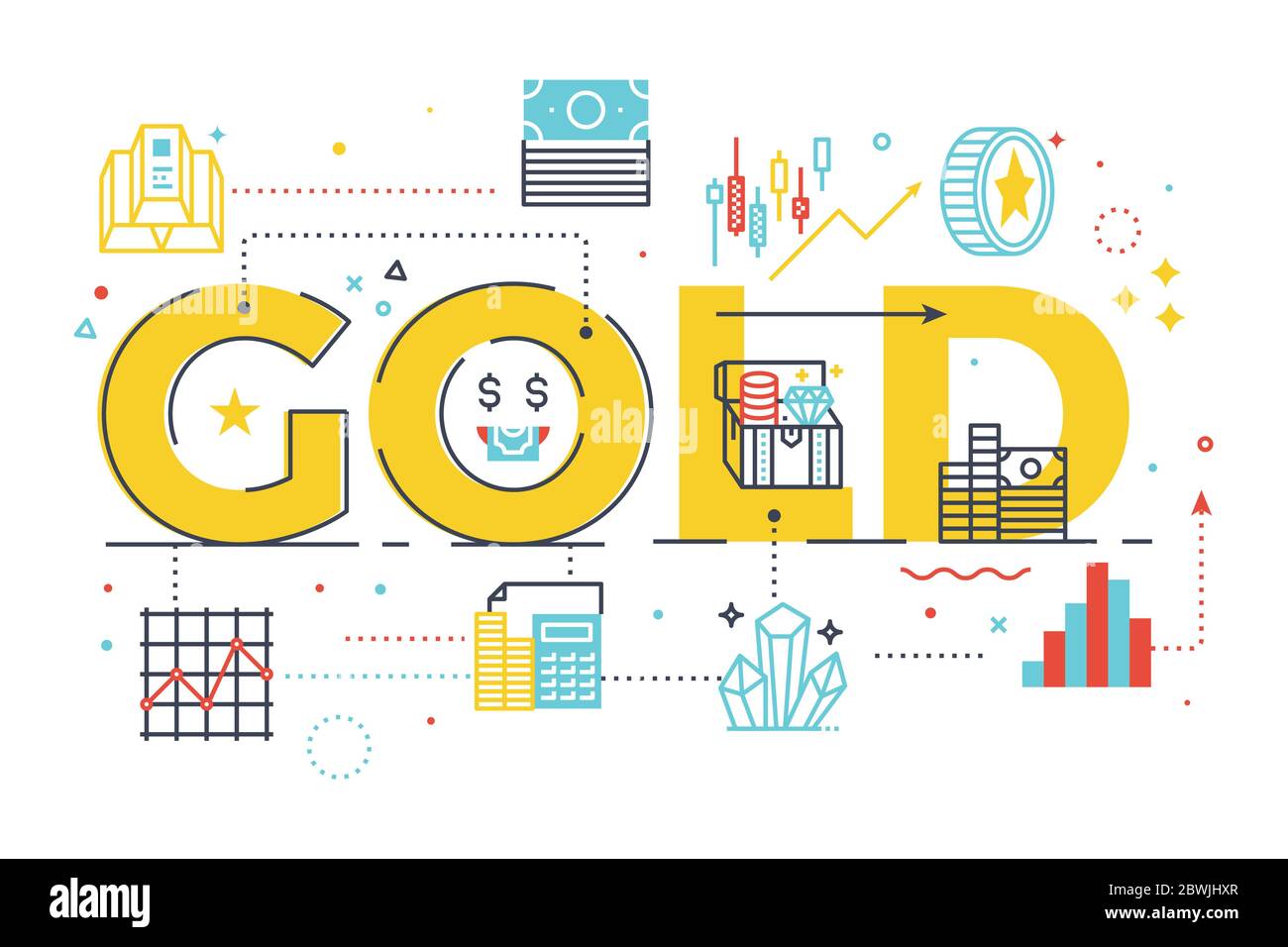 Gold word lettering illustration for education concept. Design in ...
