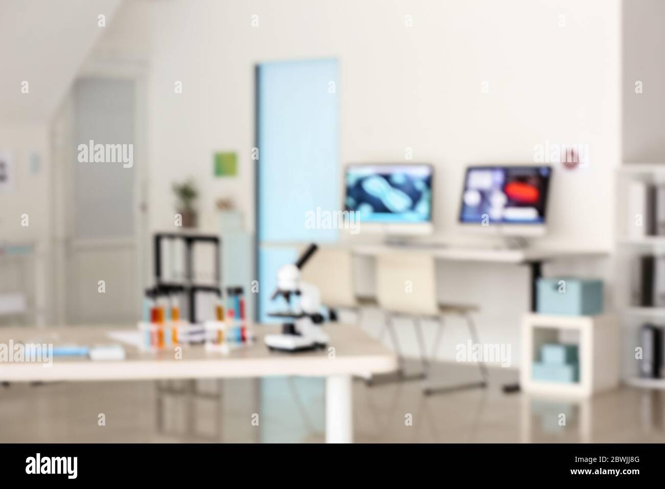 Interior of modern scientific laboratory, blurred view Stock Photo - Alamy
