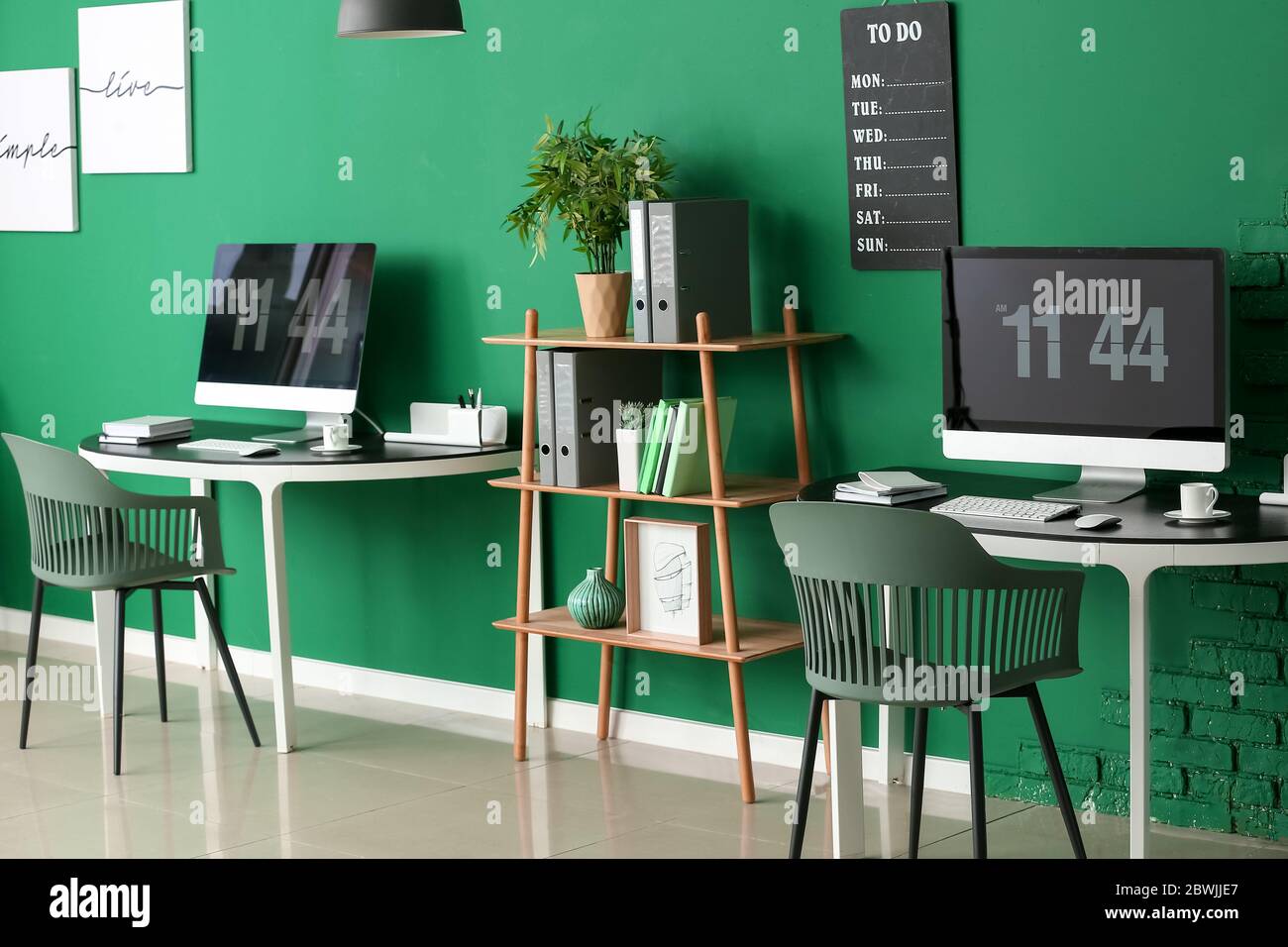 Interior of comfortable modern office Stock Photo - Alamy