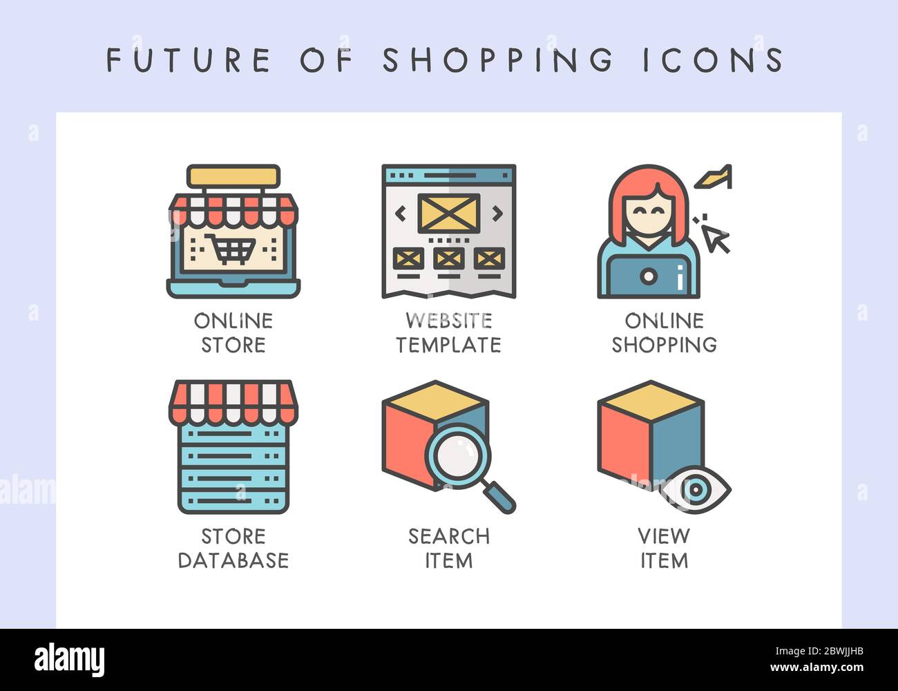 Future of shopping concept icons for website, blog, app, presentation ...