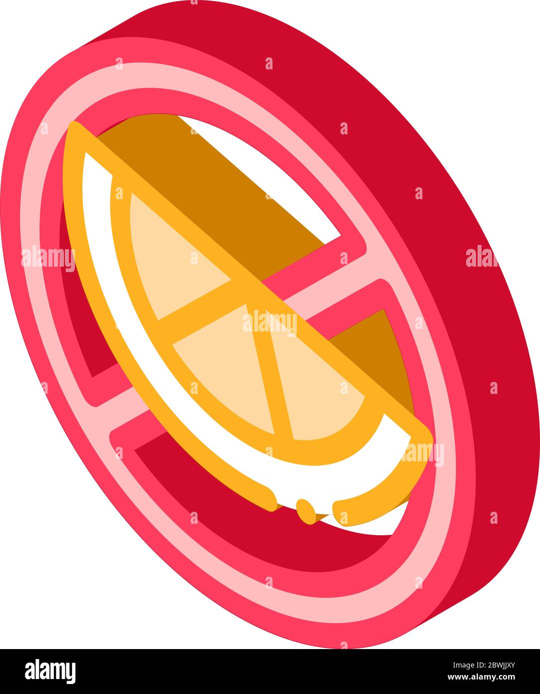 Allergen Free Sign Citrus isometric icon vector illustration Stock ...