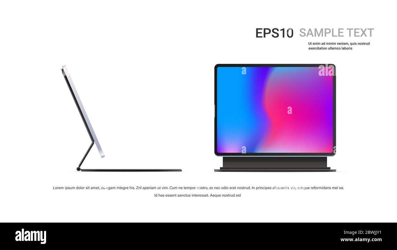 Side view tablet white Stock Vector Images - Alamy