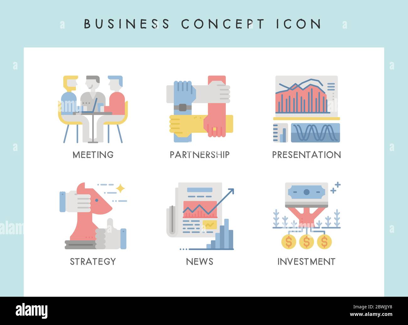 Business concept illustration icons for website, web, blog ...