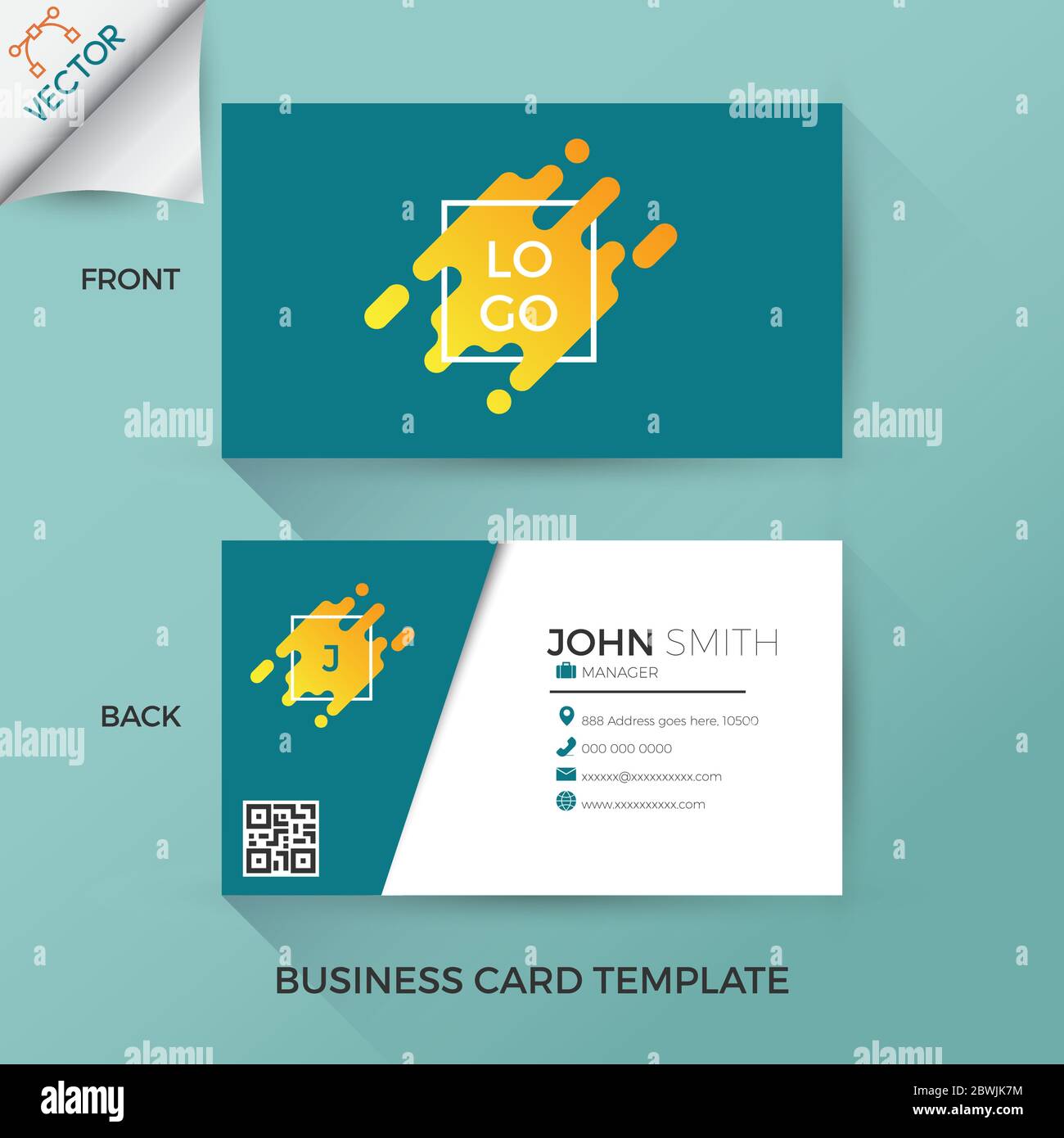 Business name card template in creative, modern and clean style with ...