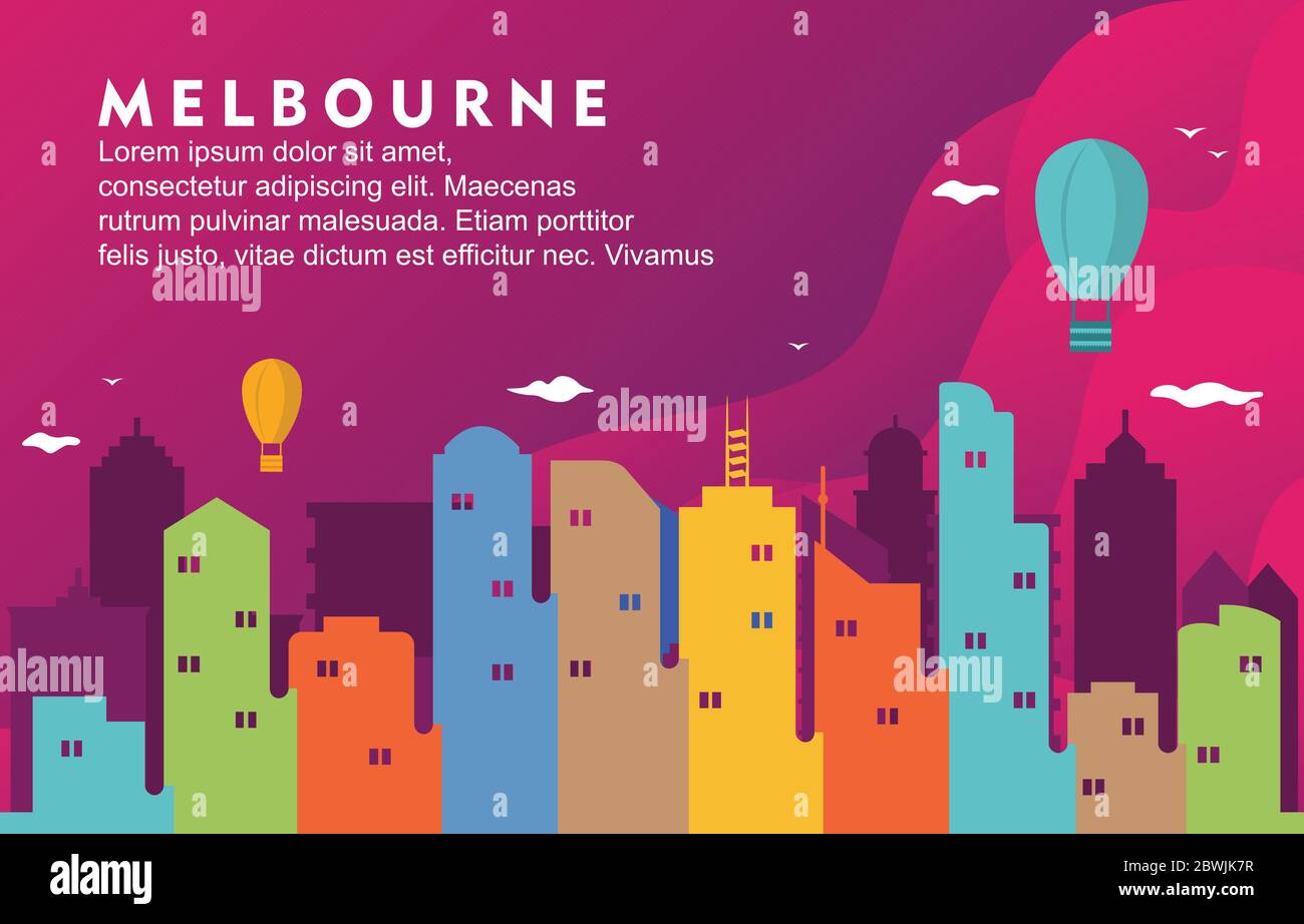 Melbourne cityscape view Stock Vector Images - Alamy