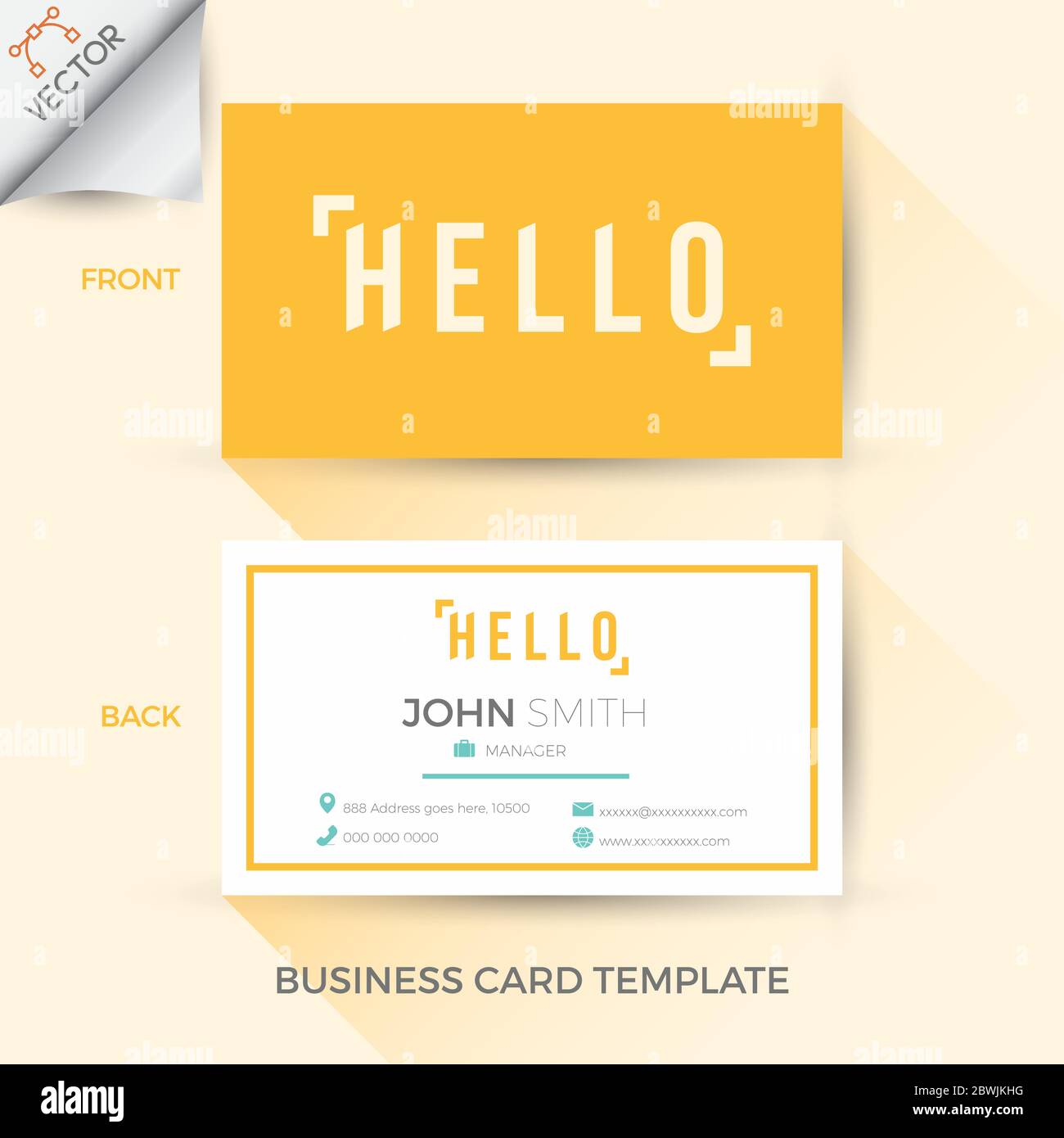 Business name card template in creative, modern and clean style with ...