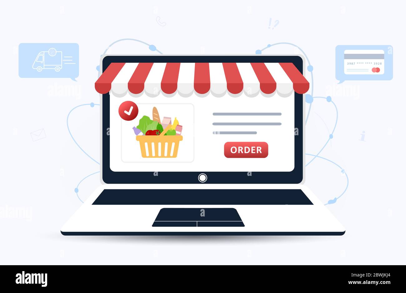 Online food order. Grocery delivery. The product catalog on the web ...