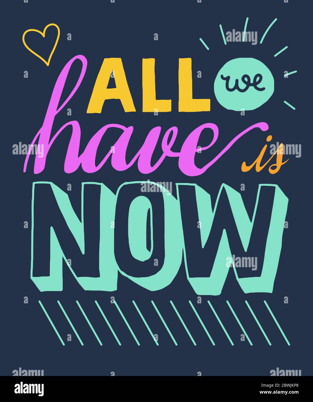 All we have is now word lettering illustration Stock Vector Image & Art ...